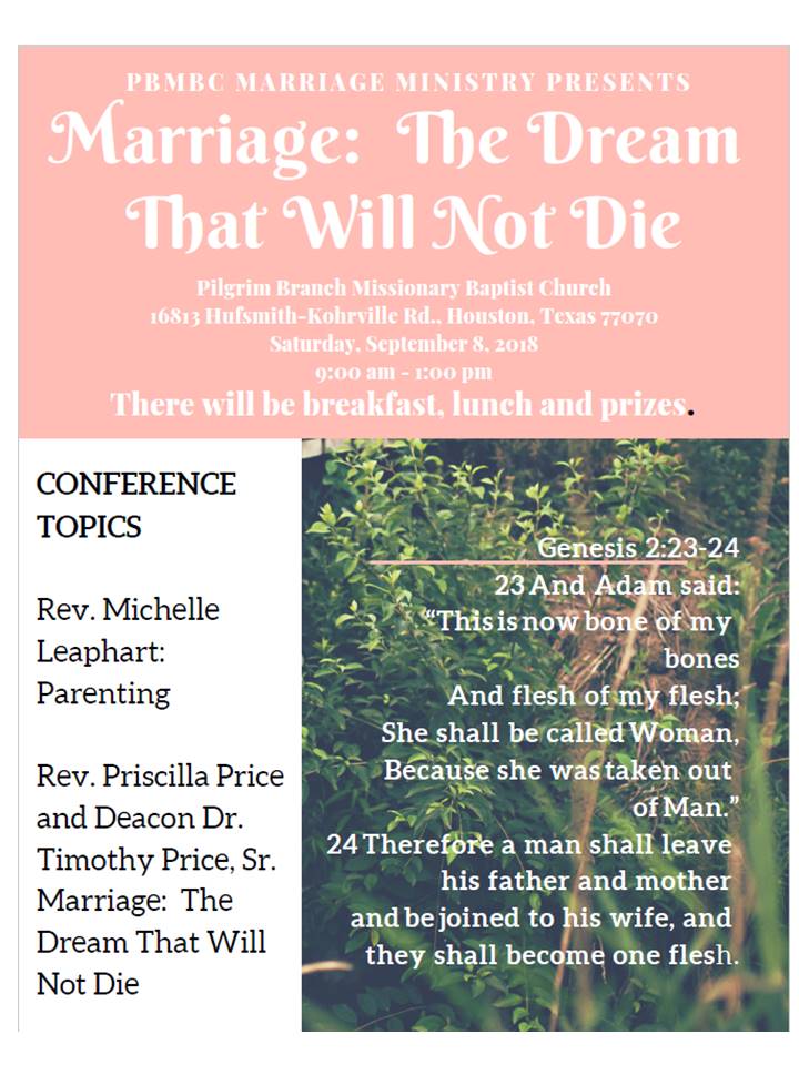 MARRIAGE MINISTRY - Pilgrim Branch Missionary Baptist Church